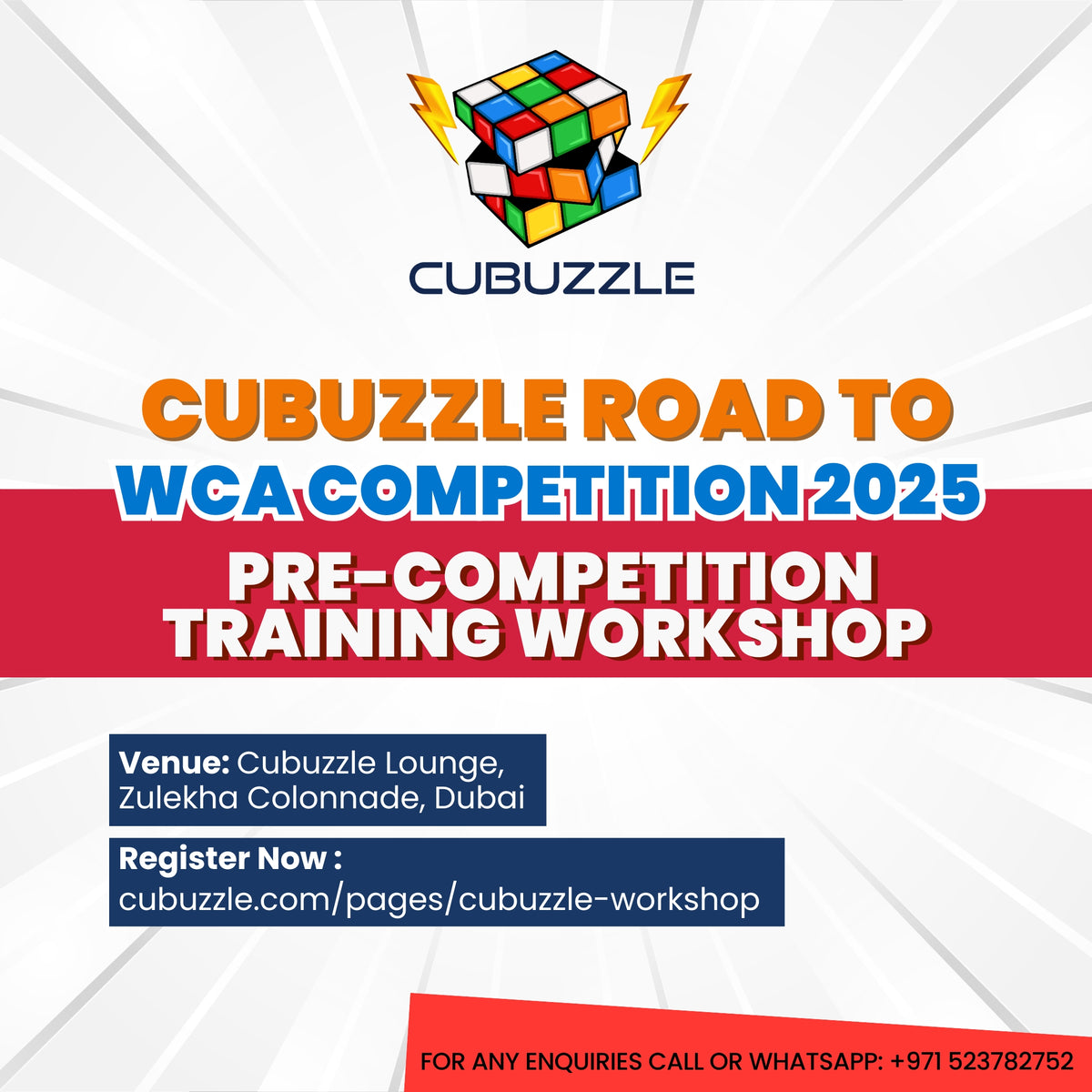 Cubuzzle Pre-Competition Training Workshops (Road to WCA Comp 2025)